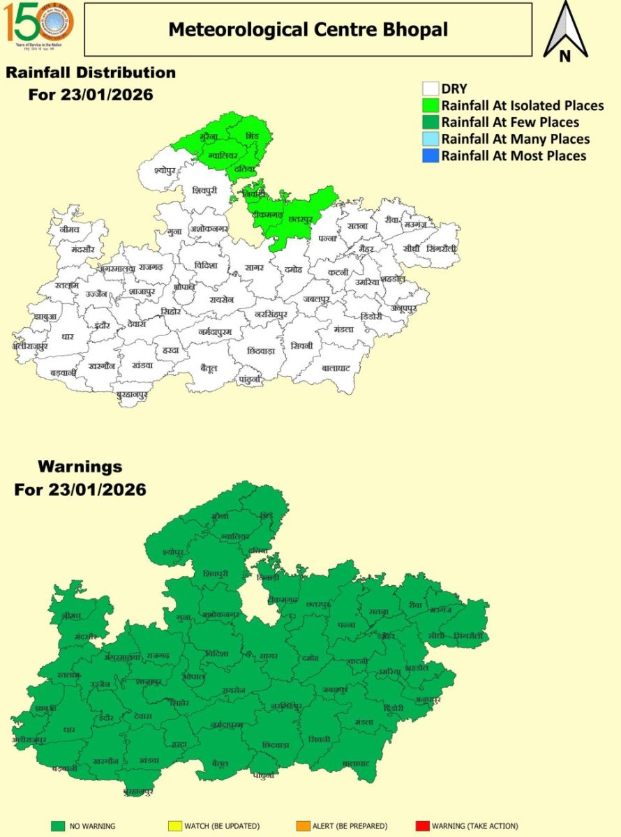 MP Weather: 23 जनवरी से छाएंगे बादल, बारिश का अलर्ट, घना कोहरा छाने के भी आसार, जानें मौसम विभाग ...